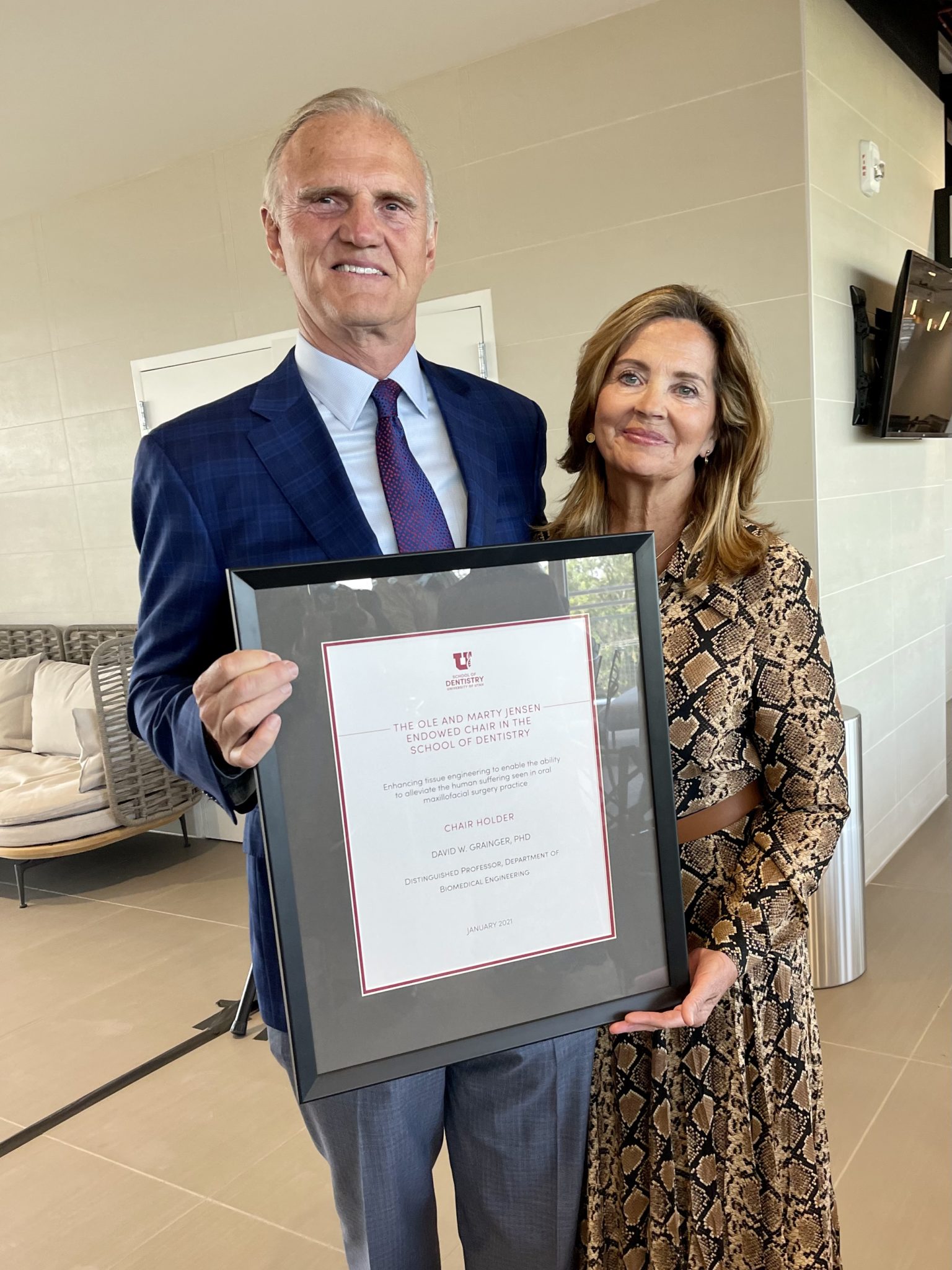 Dr. David Grainger honored with Ole and Marty Jenson Endowed Chair in ...